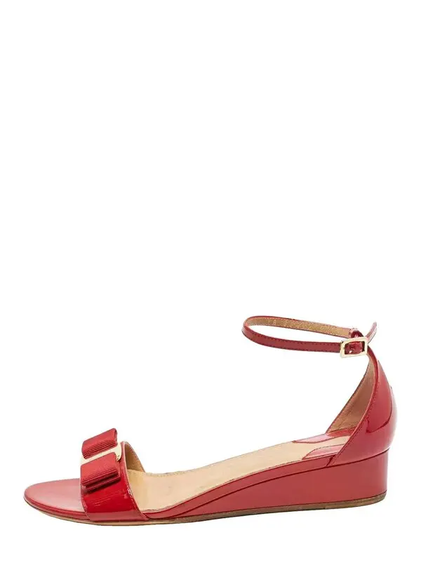 FERRAGAMO 35mm Vara Leather Sandals - Red