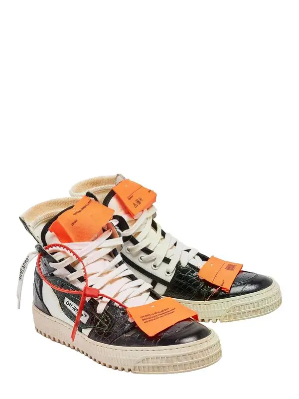 Off-White 3.0 Off-court Leather High-top Sneakers - Black