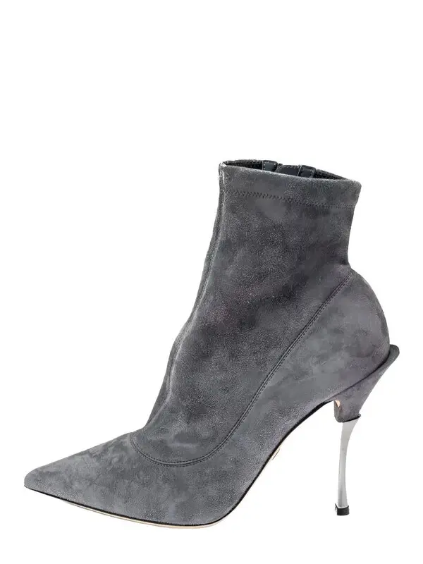 Dolce & Gabbana 115mm Leather Ankle Boots - Grey