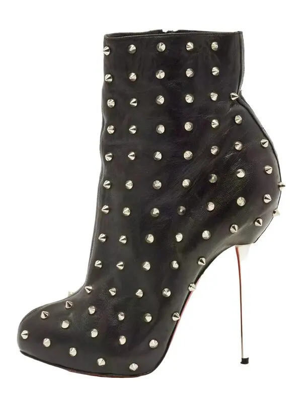 CHRISTIAN LOUBOUTIN 95mm Big Lips Spiked Leather Boots - Black