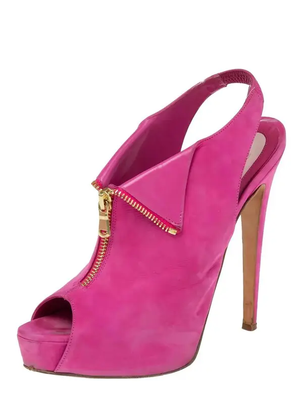 Brian Atwood 110mm Zipper Platform Sandals - Pink