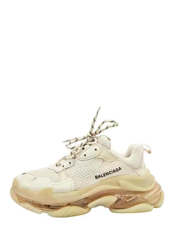 Balenciaga Triple S Leather Sneakers - Neutrals