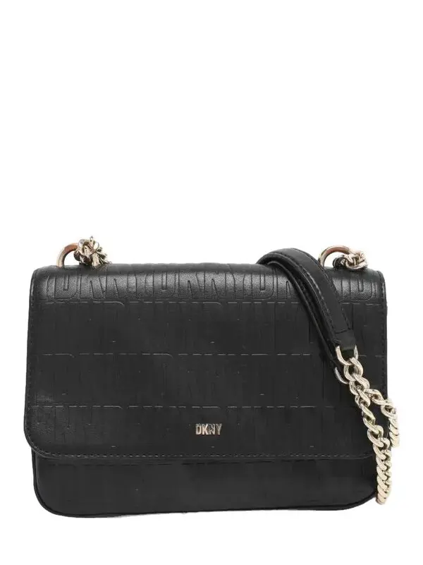Dkny Leather Chain Shoulder Bag - Black