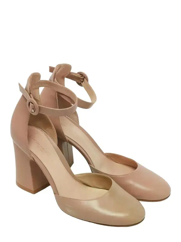GIANVITO ROSSI 85mm Ankle-strap Pumps - Neutrals