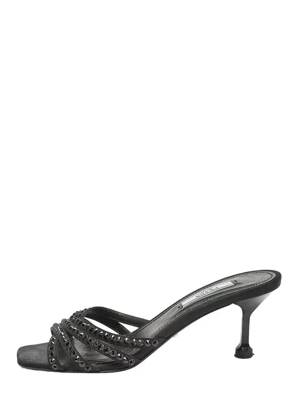Prada 100mm Crystal-embellished Sandals - Black