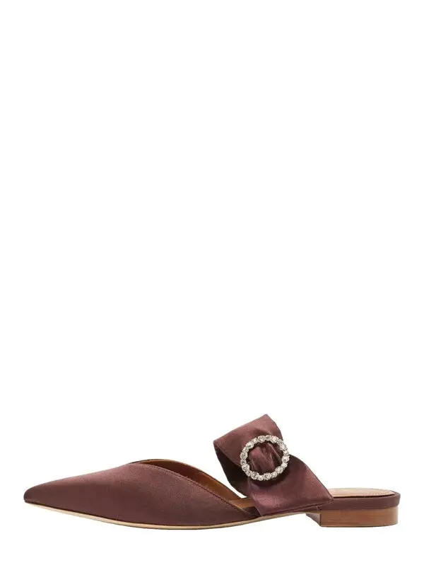 MALONE SOULIERS Satin Pointed-toe Ballet Flats - Brown