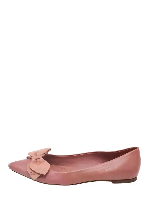 Tory Burch Leather Ballerina Flats - Pink