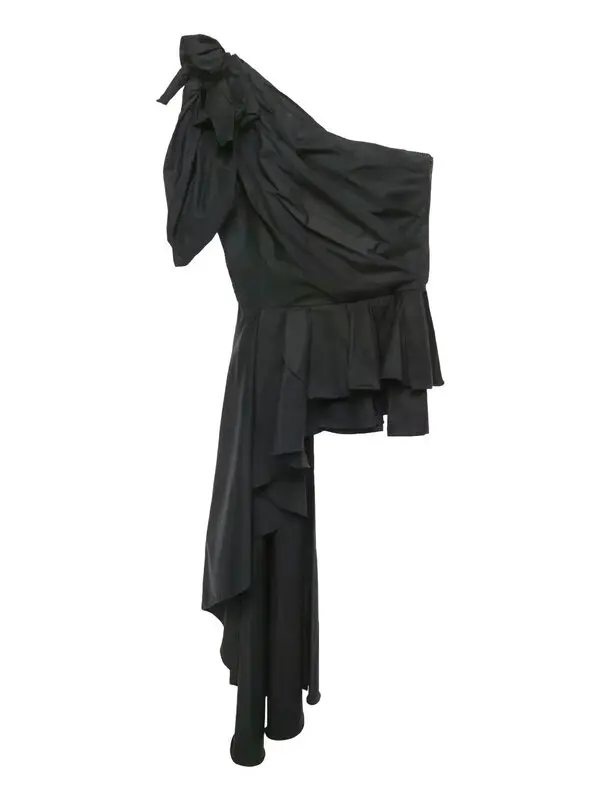 Johanna Ortiz Ruffled One-shoulder Top - Black