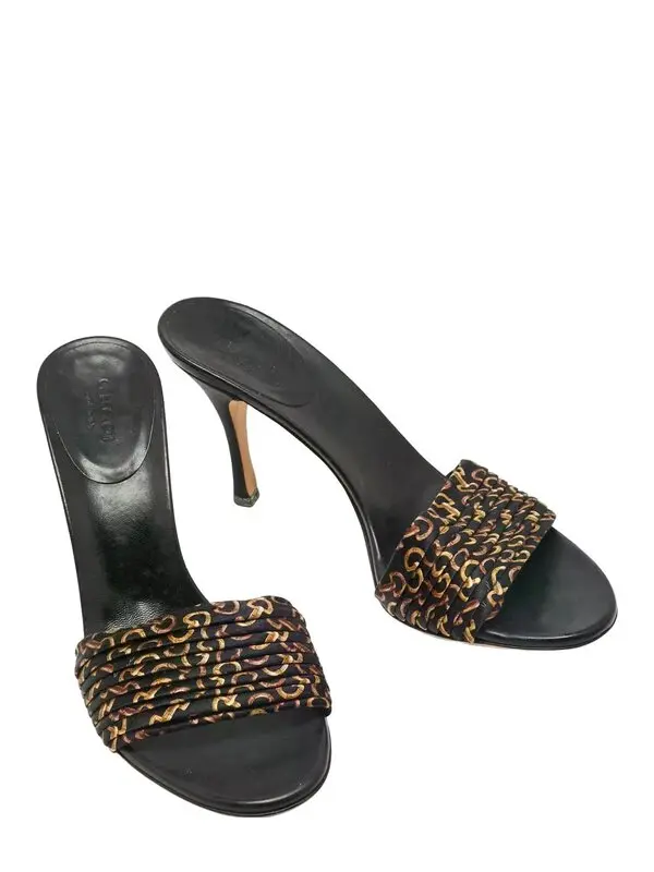 Gucci Gg-detail Open-toe Sandals - Black