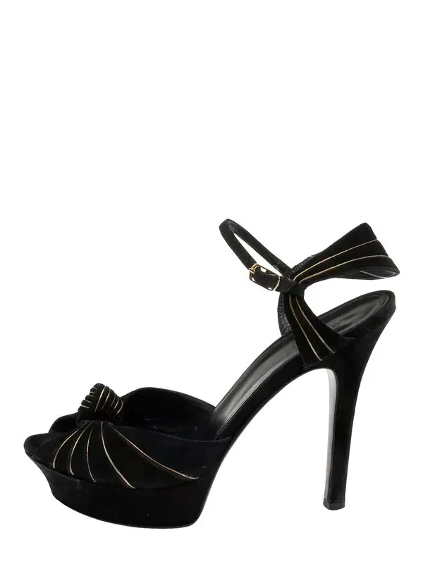 Gucci 120mm Suede Sandals - Black