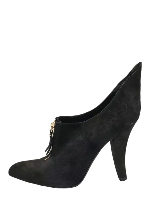 LOUIS VUITTON Suede Zip Booties - Black