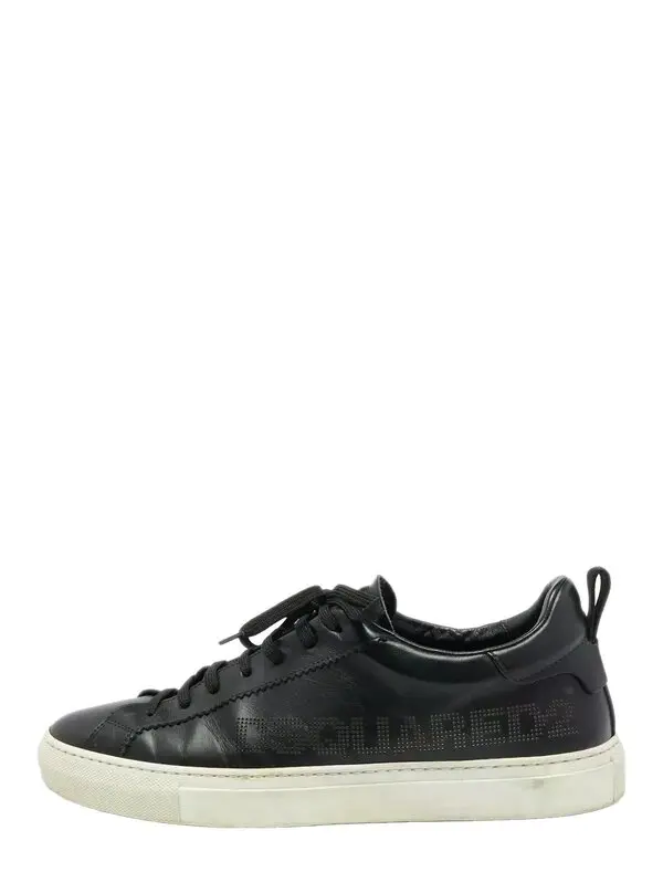 Dsquared2 Perforated-logo Leather Sneakers - Black