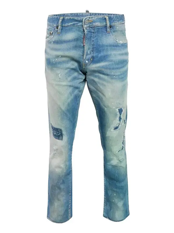 Dsquared2 Distressed Patch Trousers - Blue