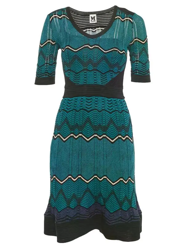 Missoni Patterned-knit Mini Dress - Blue