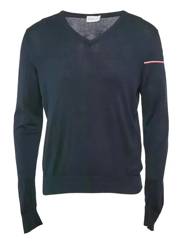 Moncler Ribbed-trim Crew-neck Sweater - Blue