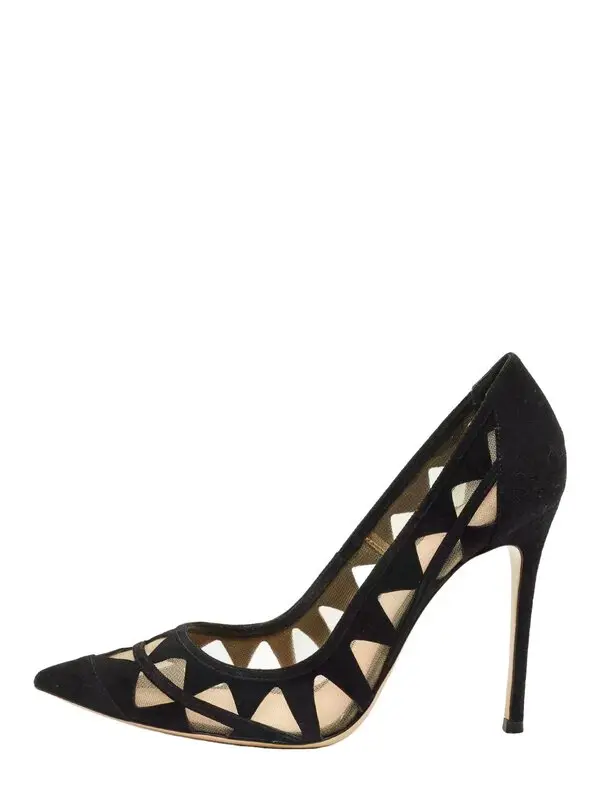 GIANVITO ROSSI Maxine Laser-cut Heeled Pumps - Black