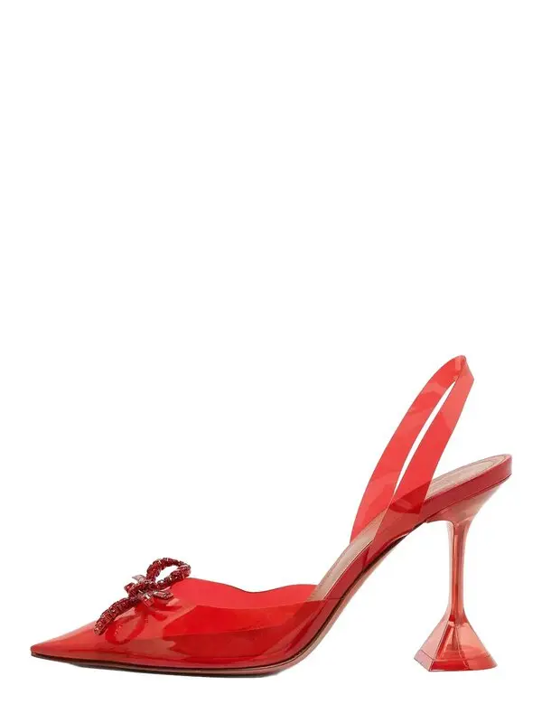 Amina Muaddi 100mm Rosie Pumps - Red