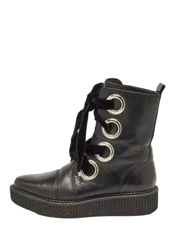 Marc Jacobs Eyelet Detail Ankle Boots - Black
