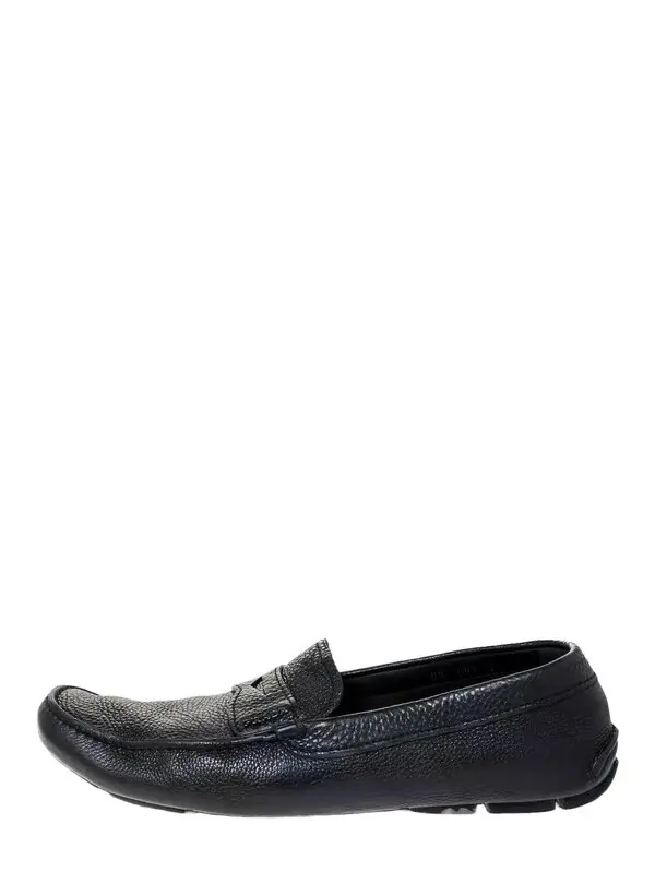 Prada Logo-detail Leather Loafers - Black