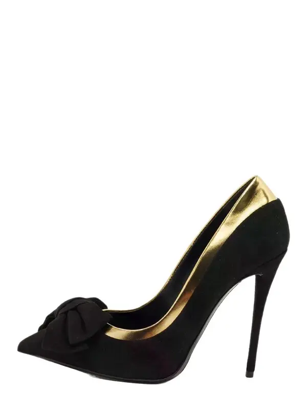 GIUSEPPE ZANOTTI Bow-detail Suede Pumps - Black