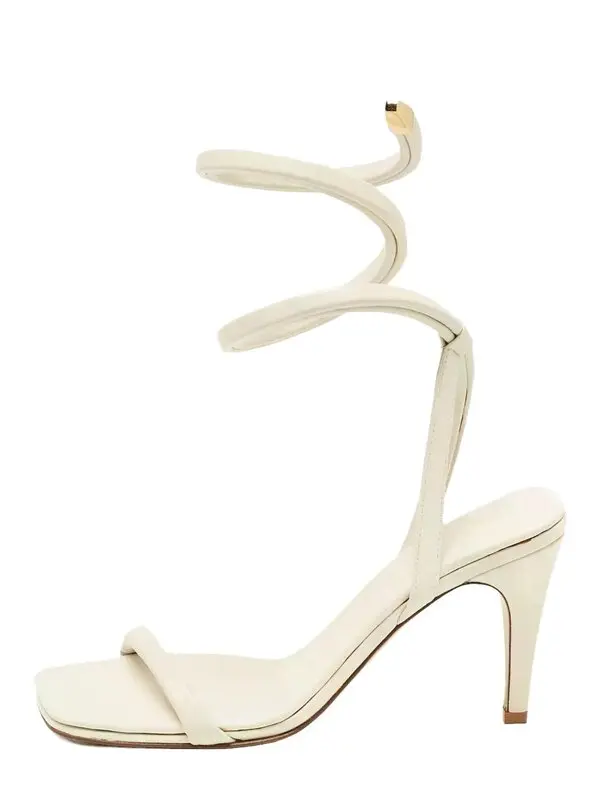 Bottega Veneta 100mm Spiral-ankle Sandals - White