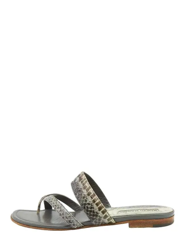Manolo Blahnik Susa Flat Sandals - Grey