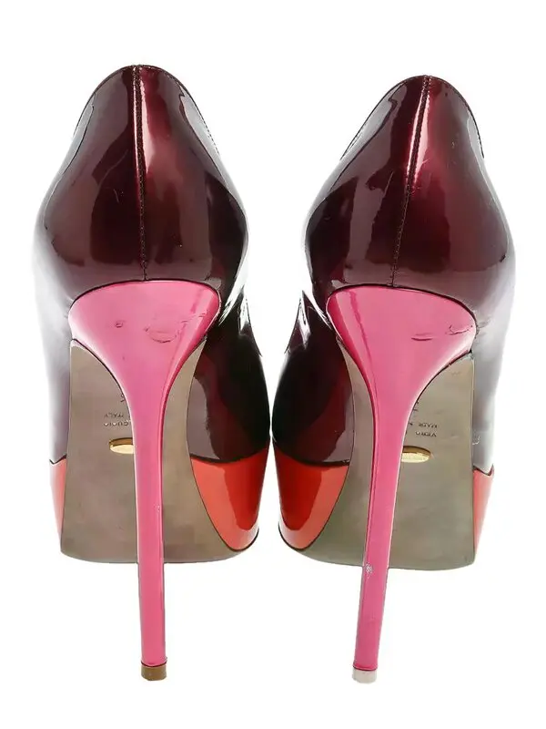 SERGIO ROSSI Patent Leather Platform Pumps - Red