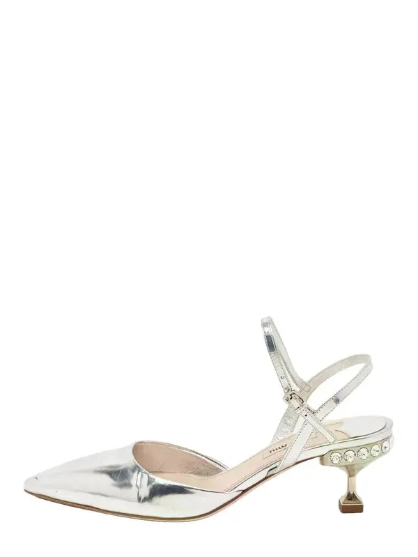 Miu Miu 60mm Crystal-heel Sandals - Silver