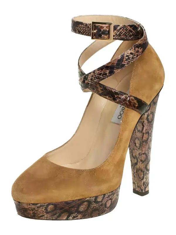 JIMMY CHOO 145mm Leather Heeled Pumps - Brown