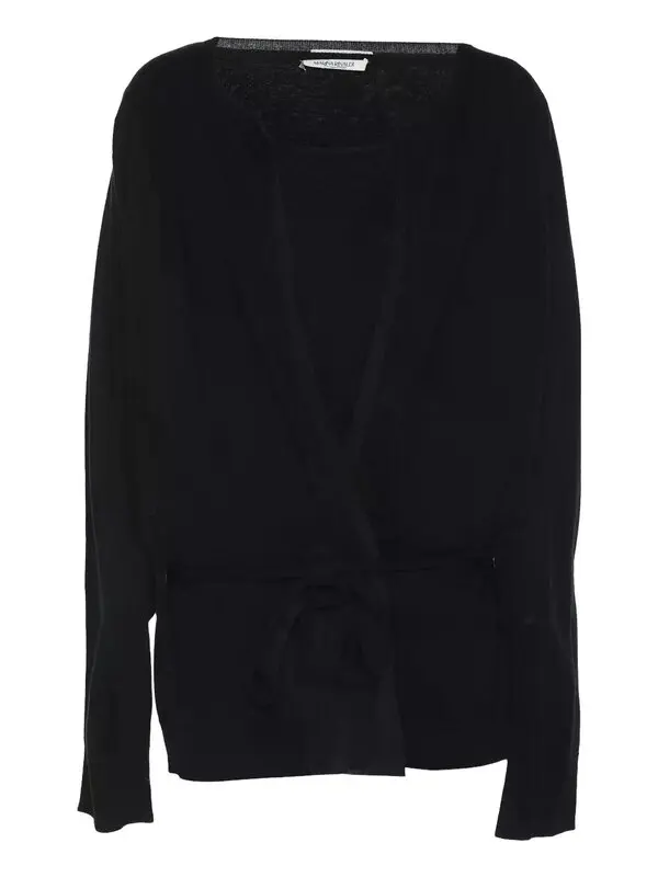 Marina Rinaldi Belted Open Front Cardigan - Black