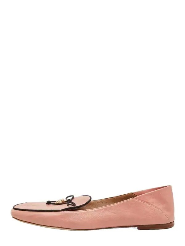 Tory Burch Leather Bow Flat - Pink