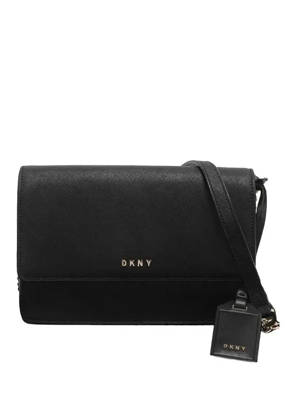 Dkny Logo-detail Leather Cross Body Bag - Black