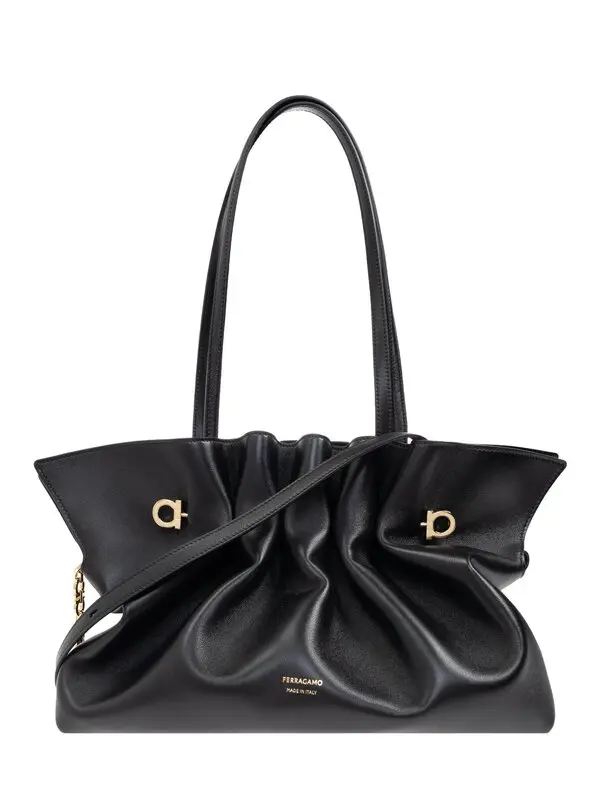 FERRAGAMO Pierc Medium Shoulder Bag - Black