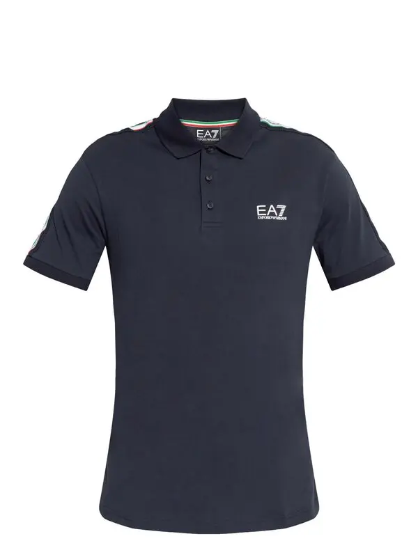 EA7 Polo Shirt With Printed Logo - Navy Blue