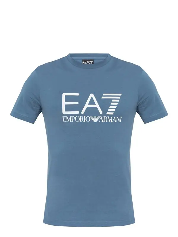 EA7 T-shirt With A Printed Logo - Blue