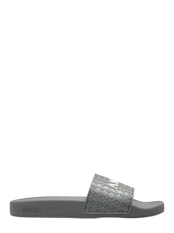 Amiri Slides With Logo - Grey
