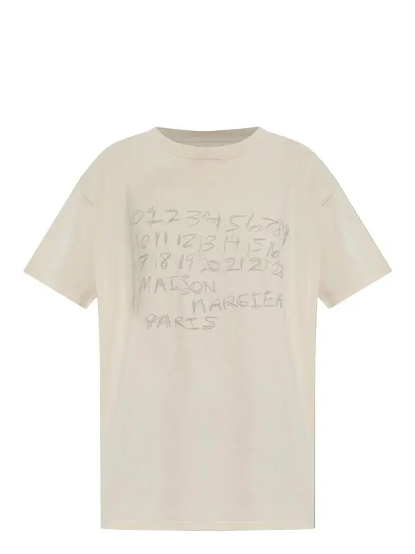 MAISON MARGIELA T-shirt With Logo - Cream