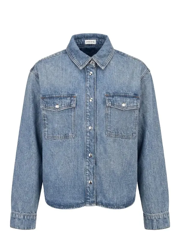 ANINE BING Denim Paxton Shirt - Blue