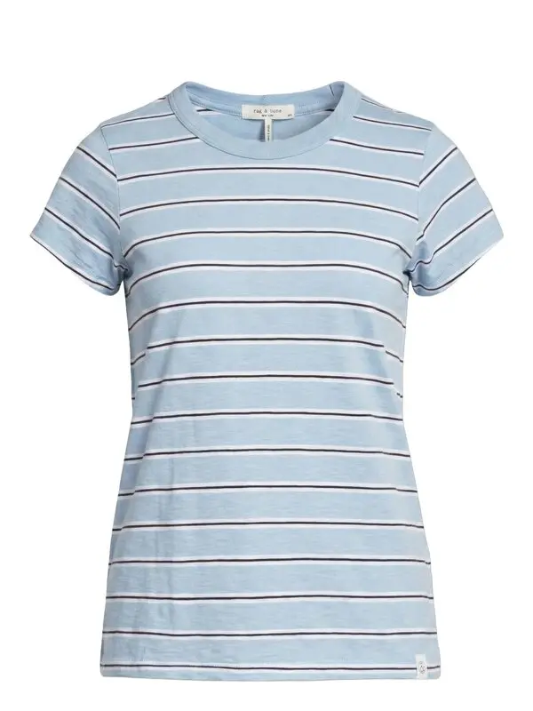 Rag & Bone Striped Pattern T-shirt - Light Blue