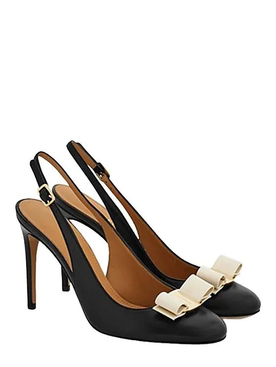 FERRAGAMO Vibily 95 Slingback Pumps - Nero