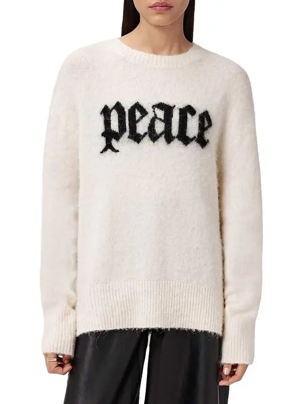 ALLSAINTS Peace Crewneck Sweater - Chalk White