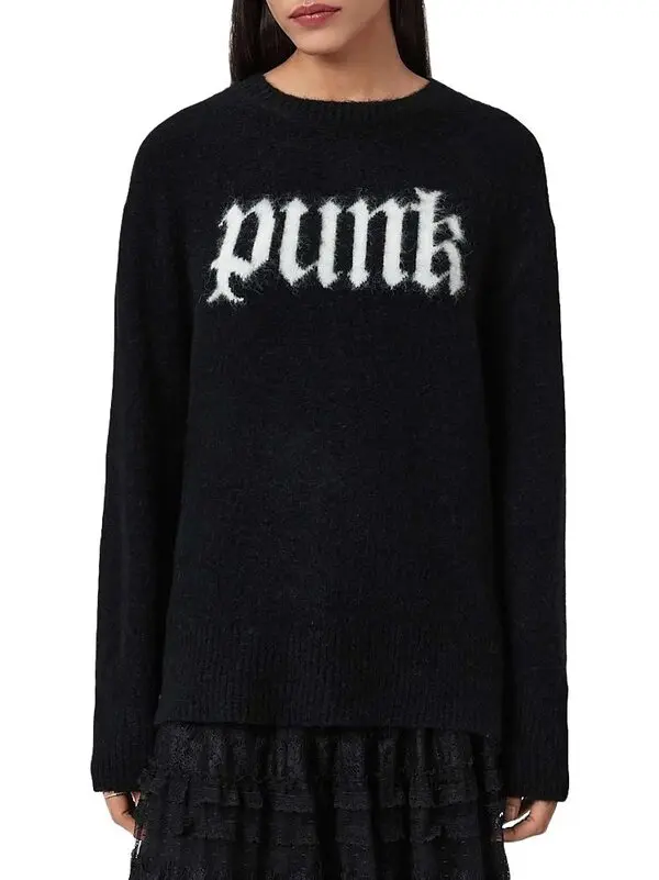 ALLSAINTS Punk Crewneck Sweater - Black/chalk