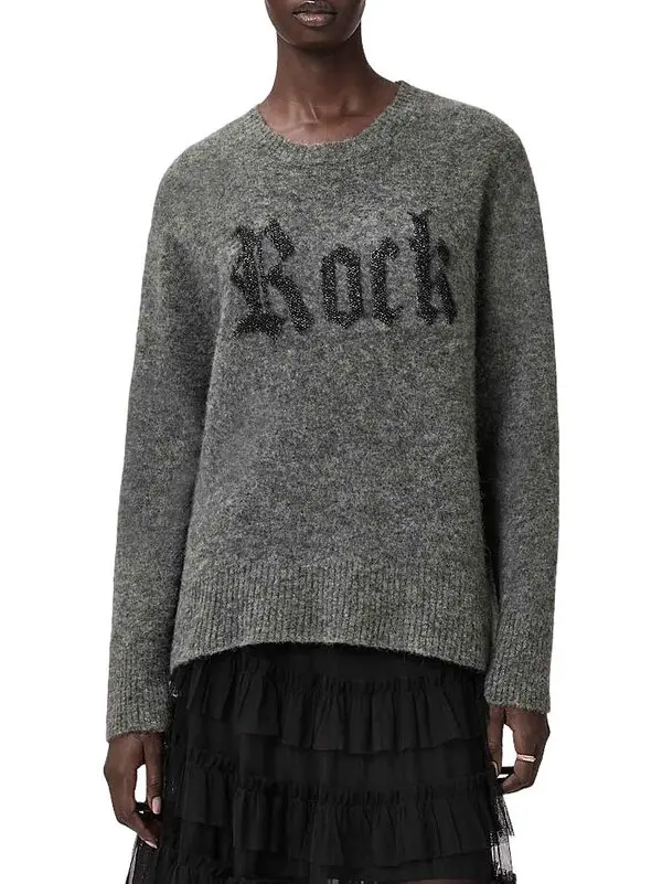 ALLSAINTS Rock Crewneck Sweater - Metallic/charcoal