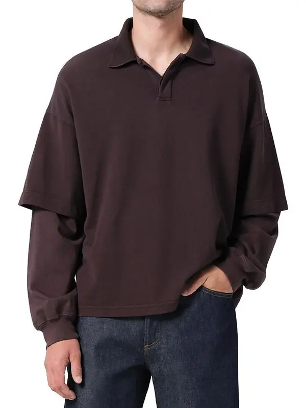 AGOLDE Curren Double Sleeve Polo Shirt - Elysian
