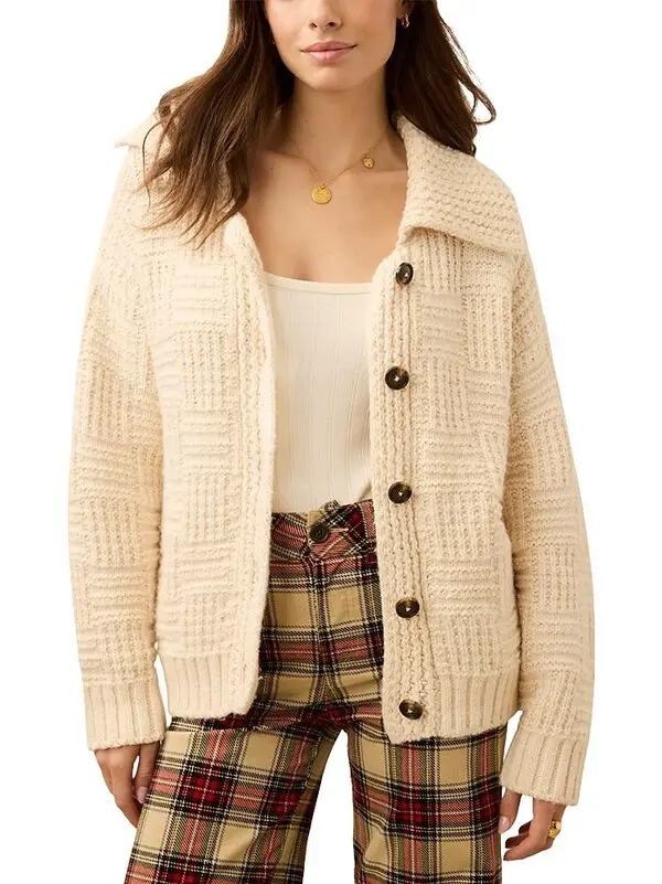 Faherty Brand Heriloom Outback Cardigan Sweater - Cream