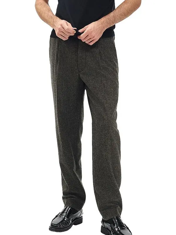 Rag & Bone Evan Pleated Trousers - Brown Plaid