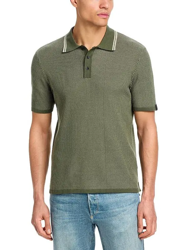 Rag & Bone Harvey Tipped Polo Shirt - Green