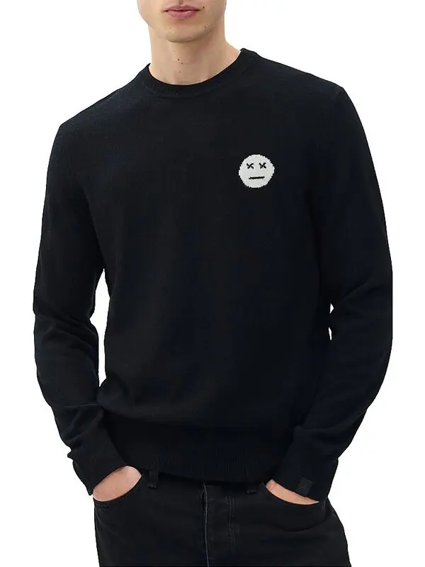 Rag & Bone Sour Face Wool Crew Sweater - Black