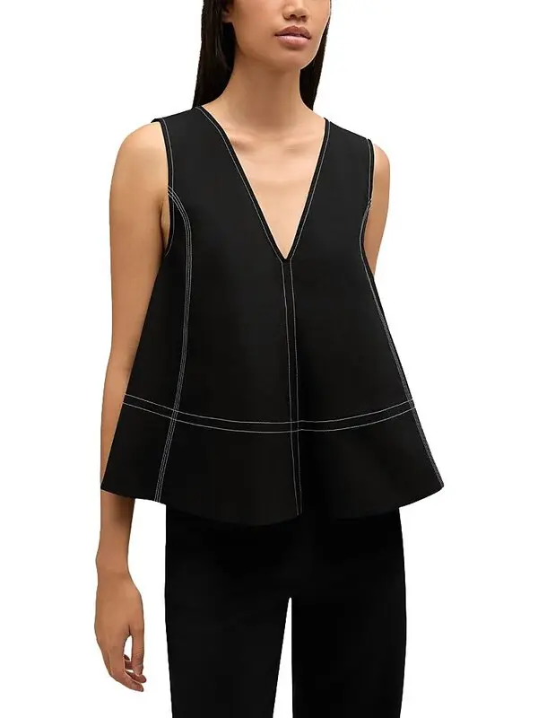 GANNI Tie Back Top - Black