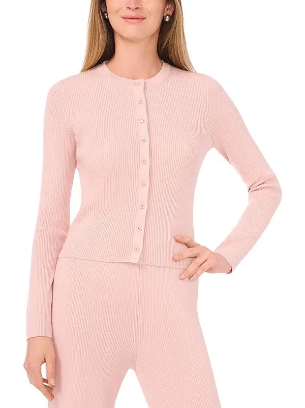 1.State Ribbed Cardigan - Sepia Pink